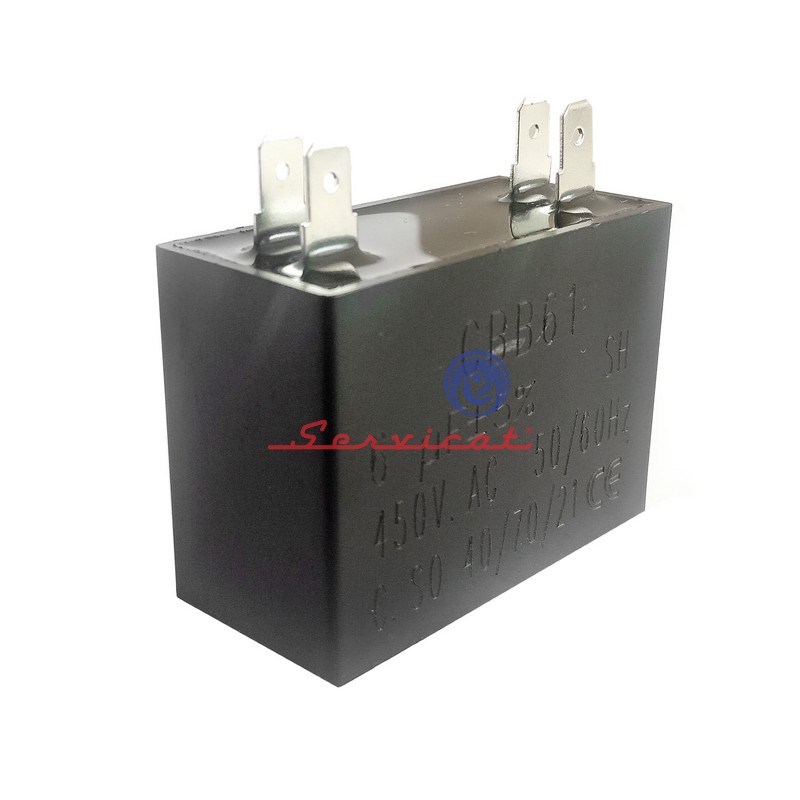 CAPACITOR DE MARCHA 6UF A 450VAC REFRIGERADORA MABE | Clientes VIP